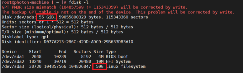 Photon OS 3.0 – Resize the OS system disk | Virtually There